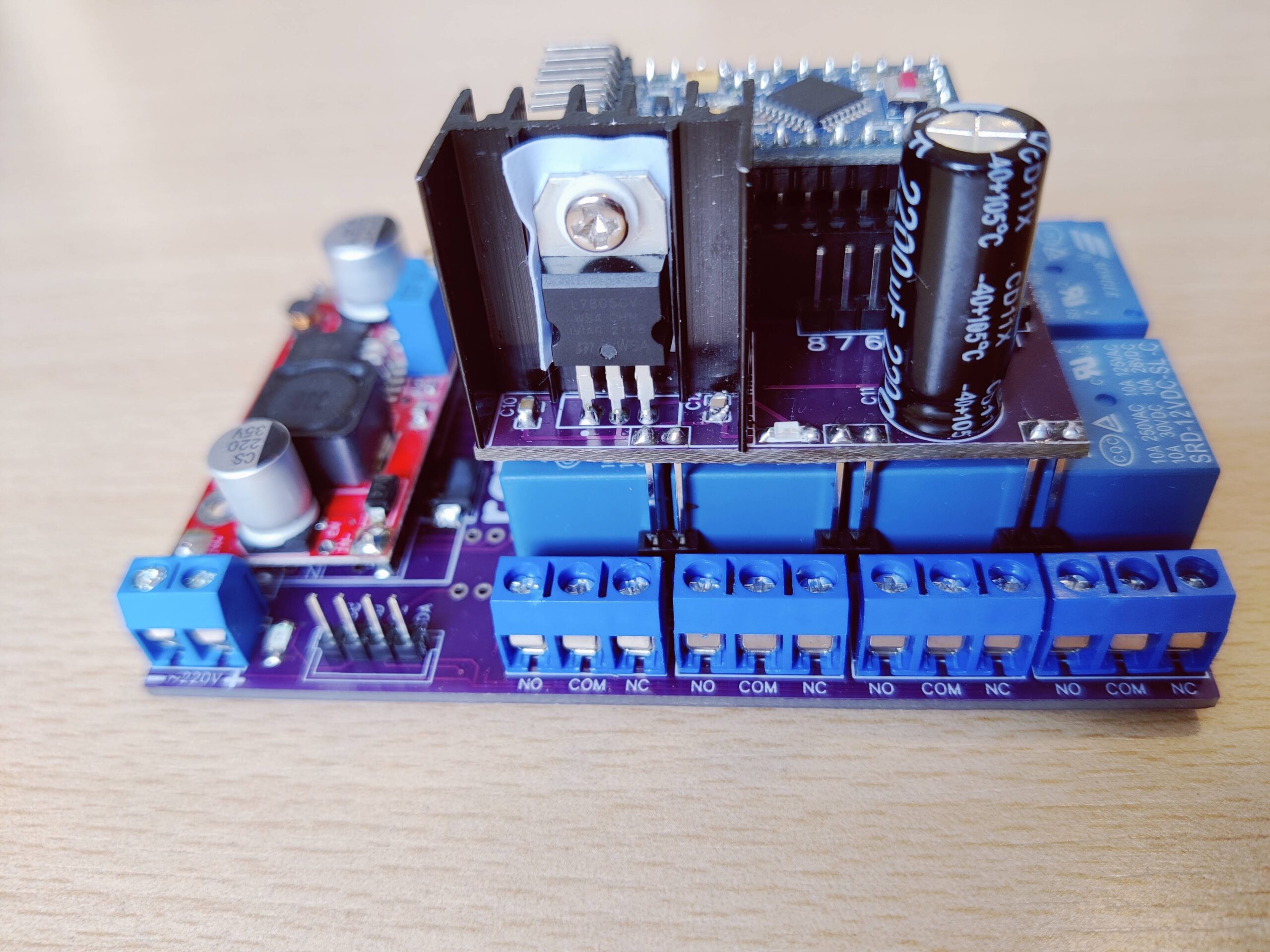 8-channel relay shield with Arduino Pro Mini 5 12 24VDC power supply ...