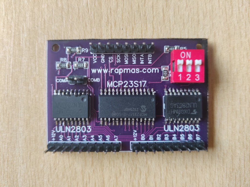 MCP23S17 with 2 X ULN2803 SPI serial I/O extension board expander Arduino Raspberry – RAPMAS