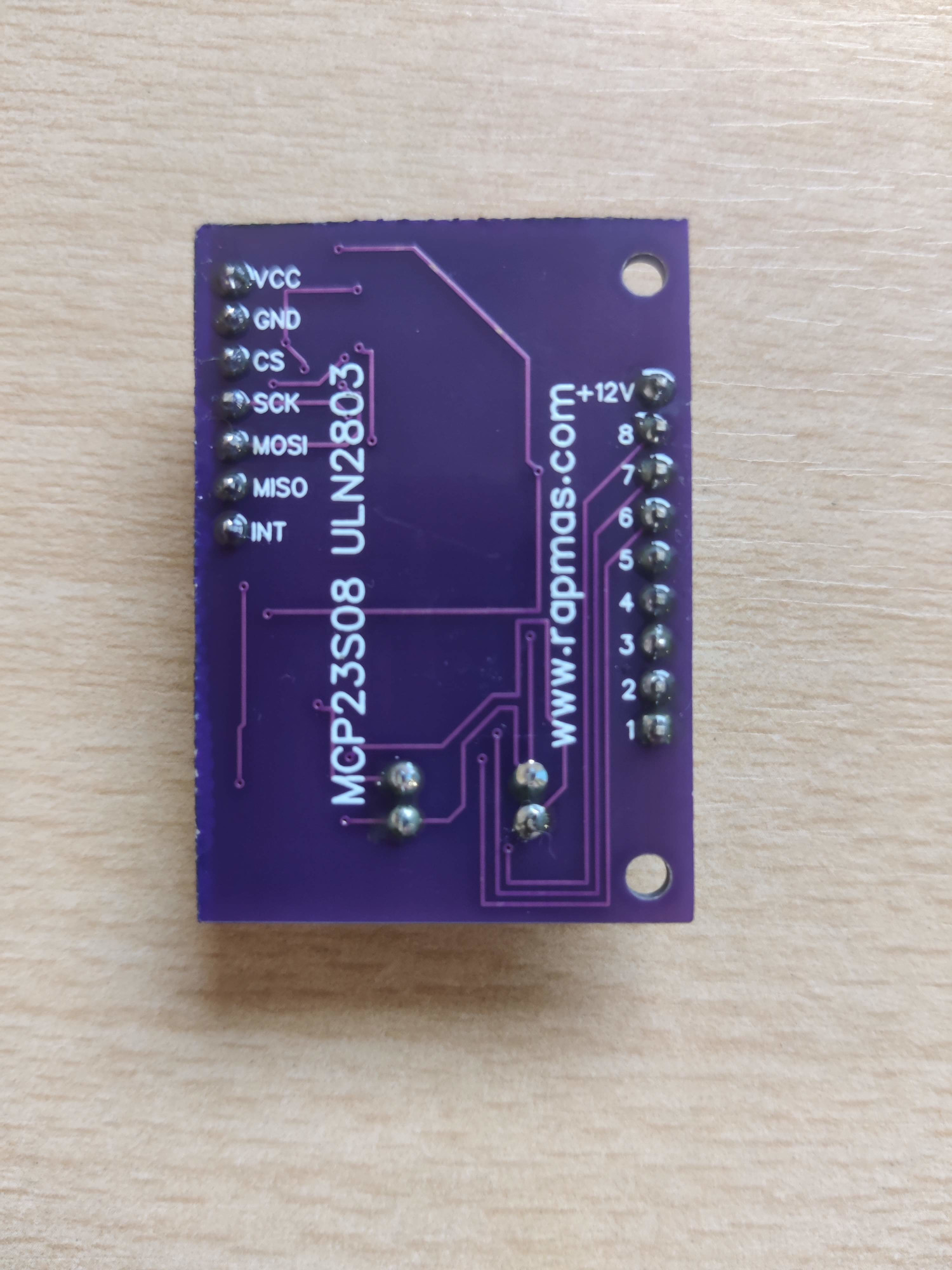Mcp23s08 With Uln2803 Spi Io Extension Board Expander Arduino Raspberry Rapmas