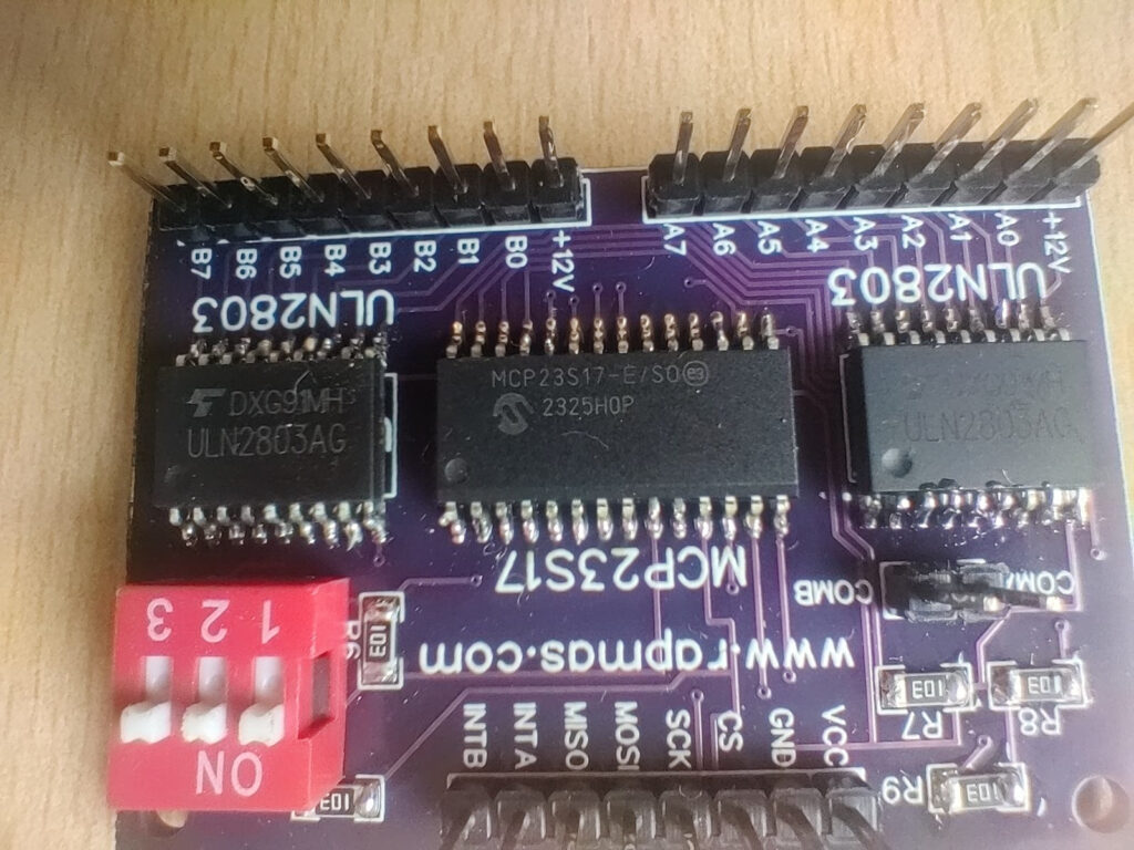 MCP23S17 with 2 X ULN2803 SPI serial I/O extension board expander Arduino Raspberry – RAPMAS